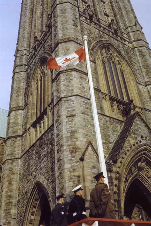 Feb. 15, 1965: Canada’s new national flag is raised over the Parliament ...